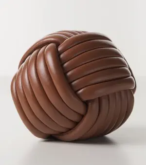 GIOBAGNARA Nodo Leather Doorstop - Brown