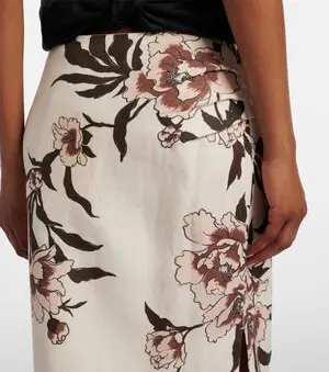 SIR. Floral Linen Maxi Skirt - White