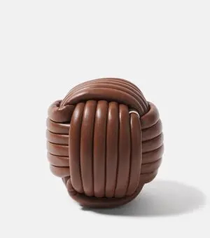 GIOBAGNARA Nodo Leather Doorstop - Brown
