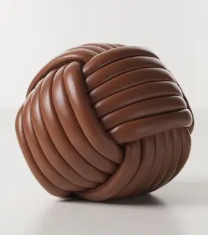 GIOBAGNARA Nodo Leather Doorstop - Brown
