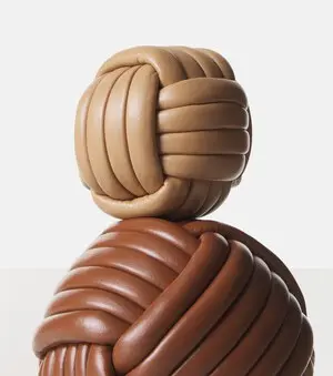 GIOBAGNARA Nodo Leather Paperweight - Beige