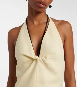 SIR. Halterneck Linen Maxi Dress