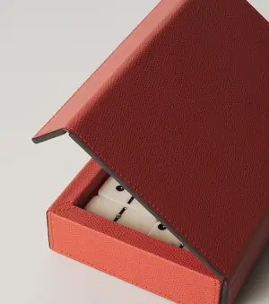GIOBAGNARA Parma Leather And Walnut Domino Set