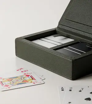 GIOBAGNARA Parma Leather Playing Cards Holder