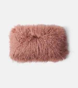 Maison De Vacances Reversible Linen And Shearling Cushion - Pink