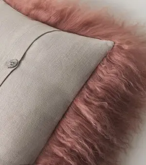 Maison De Vacances Reversible Linen And Shearling Cushion