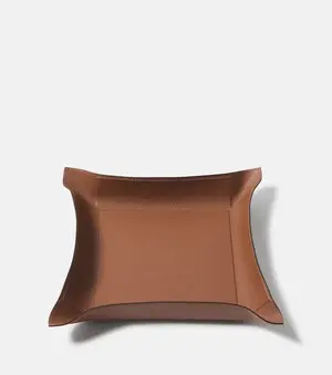 GIOBAGNARA Jack Valet Large Leather Tray - Brown