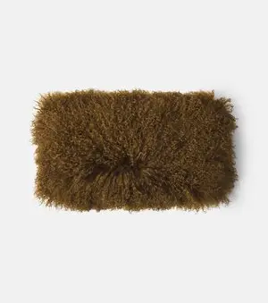 Maison De Vacances Shearling And Linen Cushion - Brown