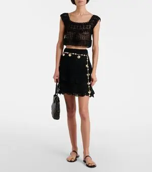 Anna Kosturova Florence Crochet Miniskirt