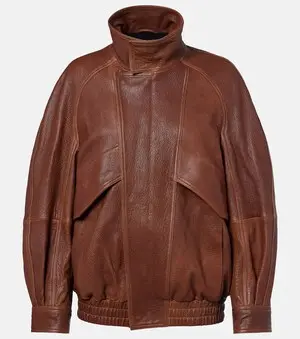 Nour Hammour Ariste Leather Jacket - Brown
