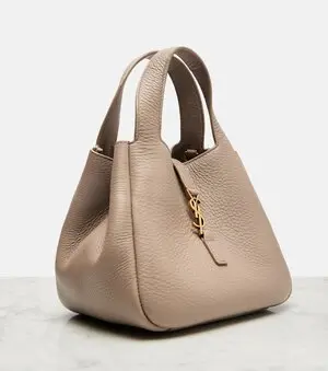 Saint Laurent Le 5 À 7 Bea Baby Leather Top-handle Bag - Beige