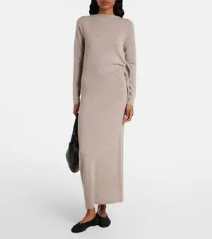 Jardin Des Orangers Gathered Wool And Cashmere Midi Dress