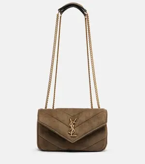 Saint Laurent Saint Laurent Loulou Mini Suede Shoulder Bag Grey