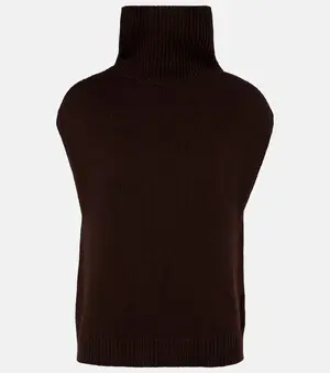 Jardin Des Orangers Turtleneck Wool And Cashmere Sweater Vest - Brown