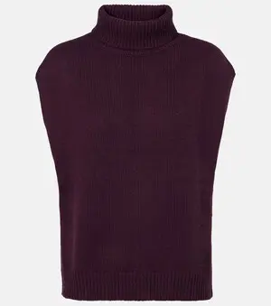 Jardin Des Orangers Turtleneck Wool And Cashmere Sweater Vest - Purple