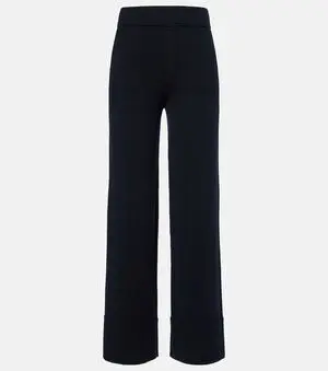 Jardin Des Orangers Wool And Cashmere Wide-leg Pants - Black