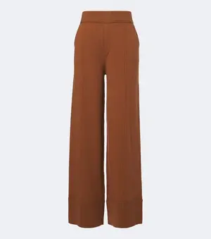 Jardin Des Orangers Wool And Cashmere Wide-leg Pants - Brown