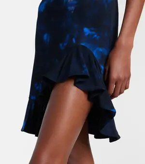 Rabanne Printed Ruffled Minidress - Blue