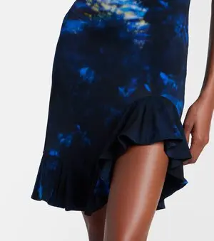 Rabanne Printed Ruffled Minidress - Blue