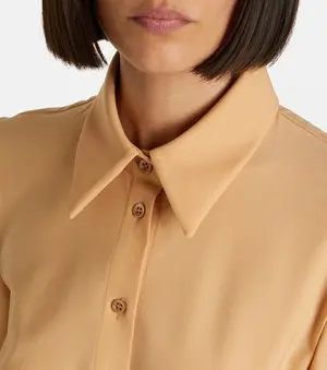 MUGLER Pleated Shirt - Beige