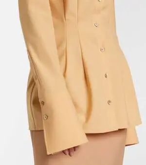 MUGLER Pleated Shirt - Beige