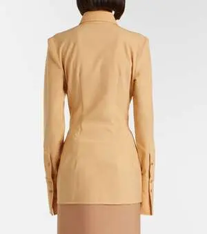MUGLER Pleated Shirt - Beige