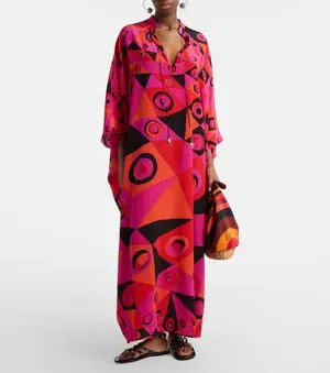 Emilio Pucci Occhi Silk Twill Kaftan