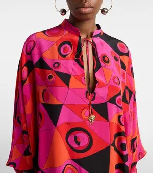 Emilio Pucci Occhi Silk Twill Kaftan