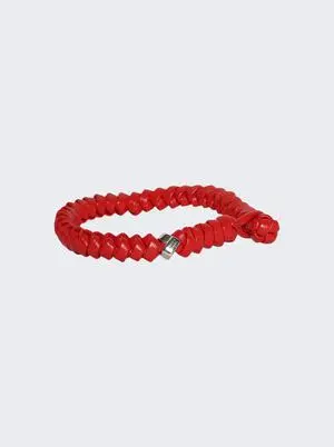 Bottega Veneta Braided Leather Knot Bracelet - Red