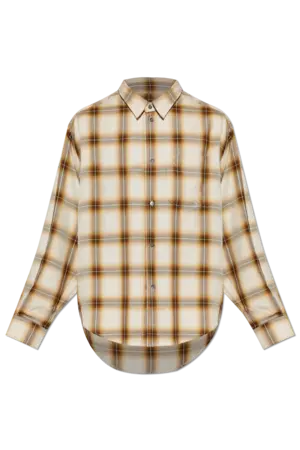 Ami Checked Pattern Shirt - Beige