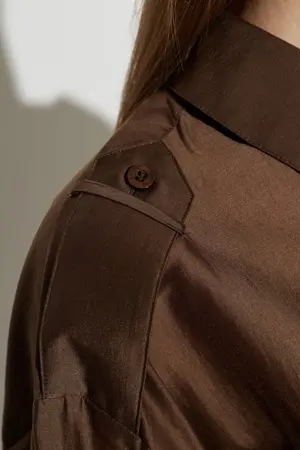 GESTUZ Satin Utility Shirt