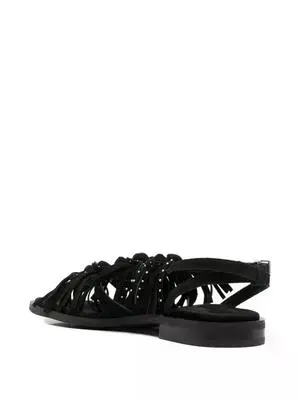 Ash Panic Studded Fringed Slingback Sandals