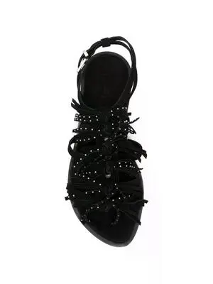 Ash Panic Studded Fringed Slingback Sandals