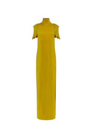Alaïa Long Sleeve Turtleneck Dress - Yellow