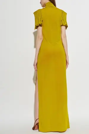Alaïa Long Sleeve Turtleneck Dress - Yellow