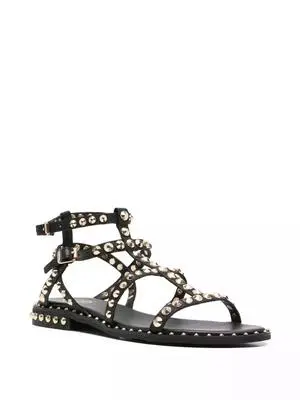 Ash Embellished Studded Sandals - Black