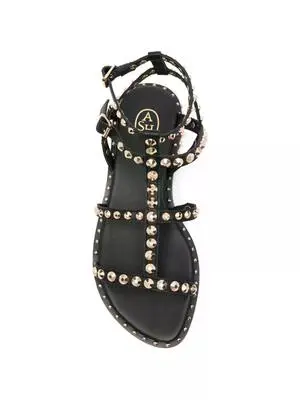 Ash Embellished Studded Sandals - Black