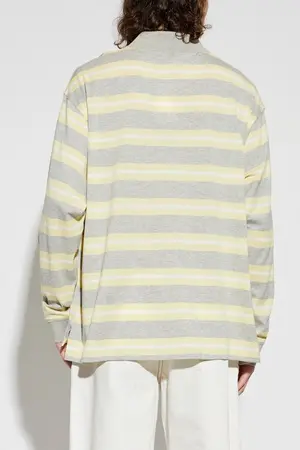 AMI Paris Long Sleeve Polo - Grey