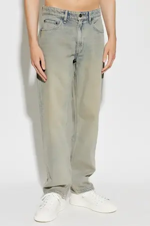 Rag & Bone Straight Leg Jeans In Faded Wash - Blue