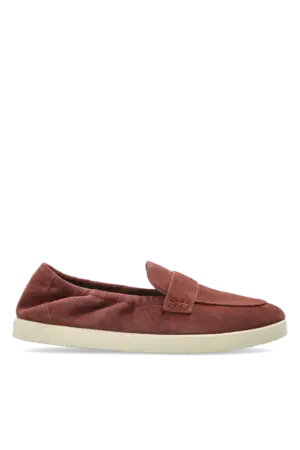 Tory Burch Suede Loafers With Gold Emblem