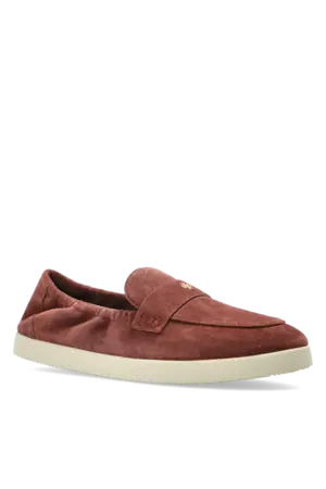 Tory Burch Suede Loafers With Gold Emblem