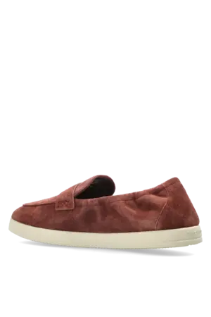 Tory Burch Suede Loafers With Gold Emblem