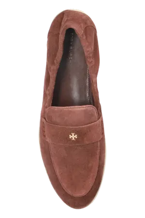 Tory Burch Suede Loafers With Gold Emblem
