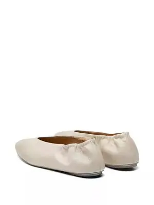 Marsèll Ruched Leather Ballet Flats
