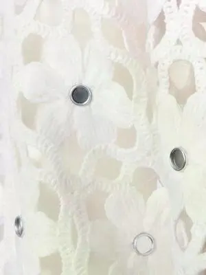 Michael Kors Floral Crochet Blouse With Mirror Embellishments - White