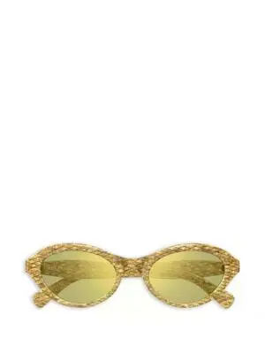 Valentino Garavani Diamond-patterned Cat-eye Sunglasses - Gold