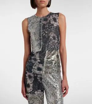 MAISON MARGIELA Sequin And Floral Patchwork Top