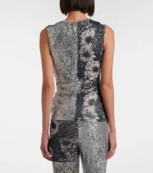 MAISON MARGIELA Sequin And Floral Patchwork Top