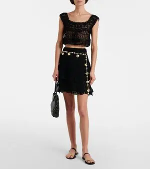 Anna Kosturova Cotton Crochet Crop Top