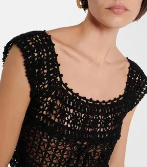 Anna Kosturova Cotton Crochet Crop Top